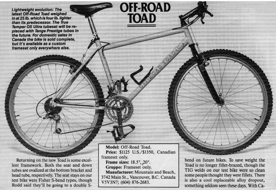 Off Road Toad - oldschoolracing.ch - vintage Mountainbikes race ready!