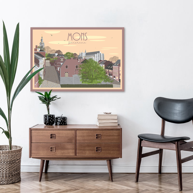 Plaque en aluminium - Panorama de Mons vue de la place de Vannes - Mons ...