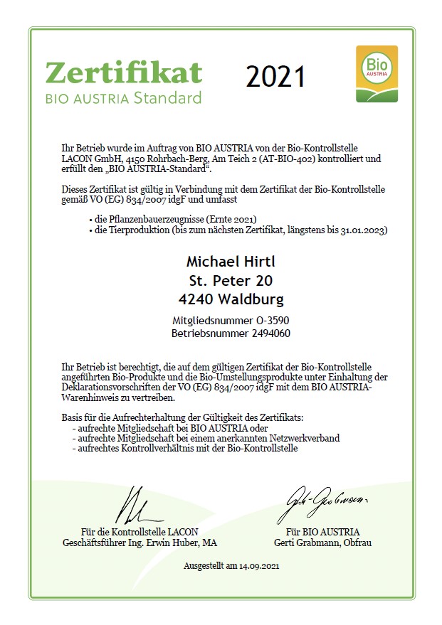 Bio-Zertifikate - brandlguts Webseite!