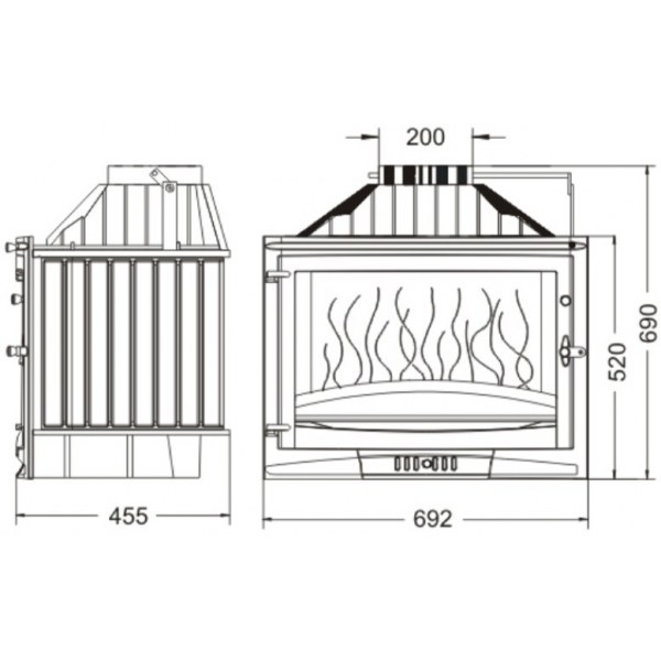 Fireplace furnace Invicta 700 Selenic with traction control and air supply - Сайт fireplacesmanual!
