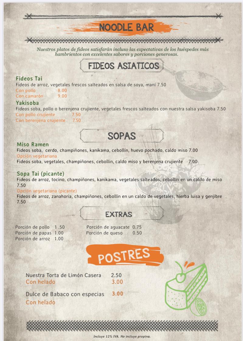 MENU - Asian-Ecuadorian Restaurant