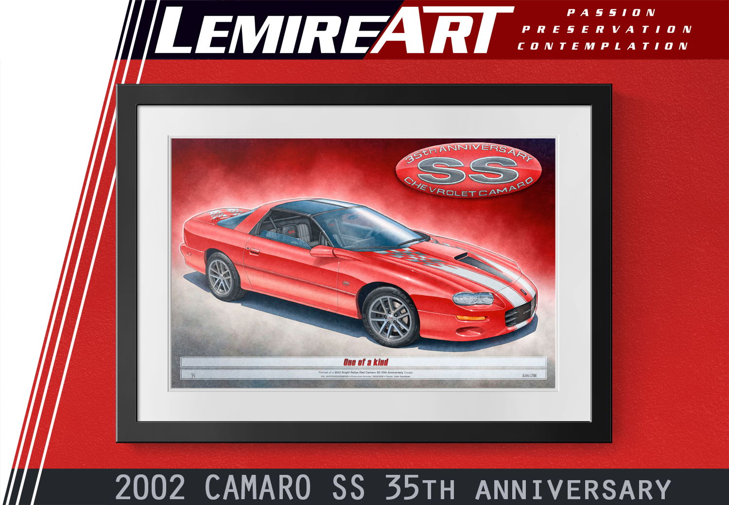 2002 Camaro SS 35th Anniversary - AUTOMOTIVE ART BY LEMIREART