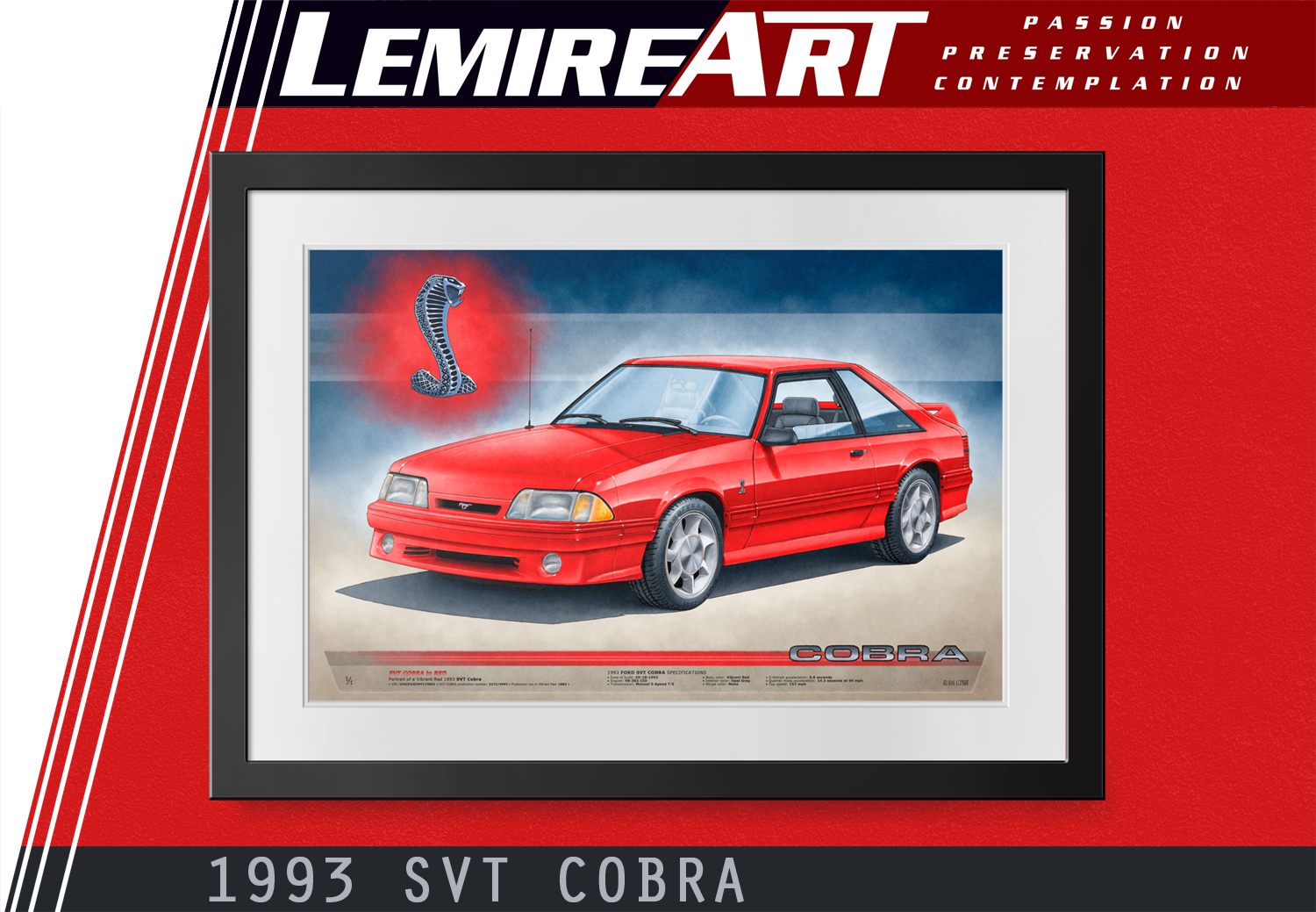 >> 1993 SVT COBRA - AUTOMOTIVE ART BY LEMIREART