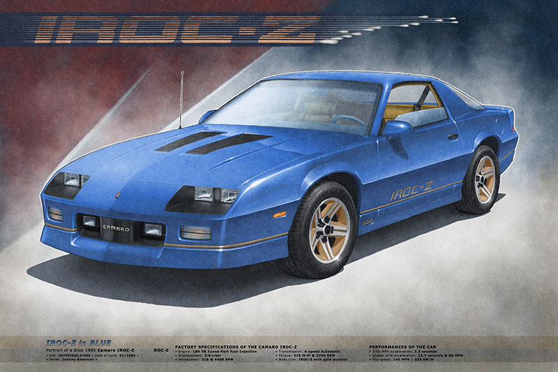 >> CAMARO IROC-Z 1985-87 - AUTOMOTIVE ART BY LEMIREART