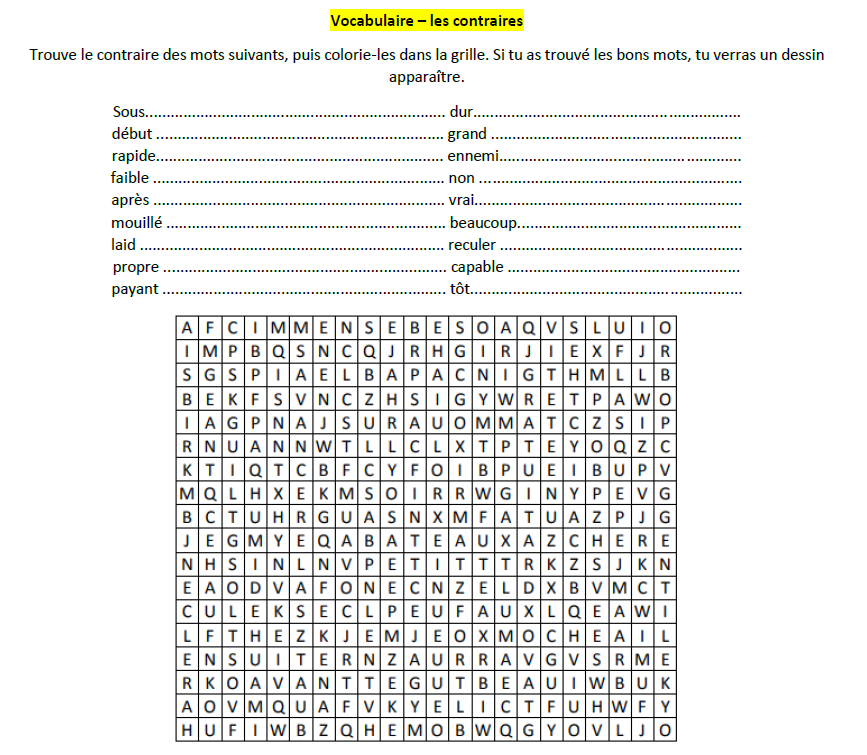 Vocabulaire - Site de danslaclassedemadamelemesle