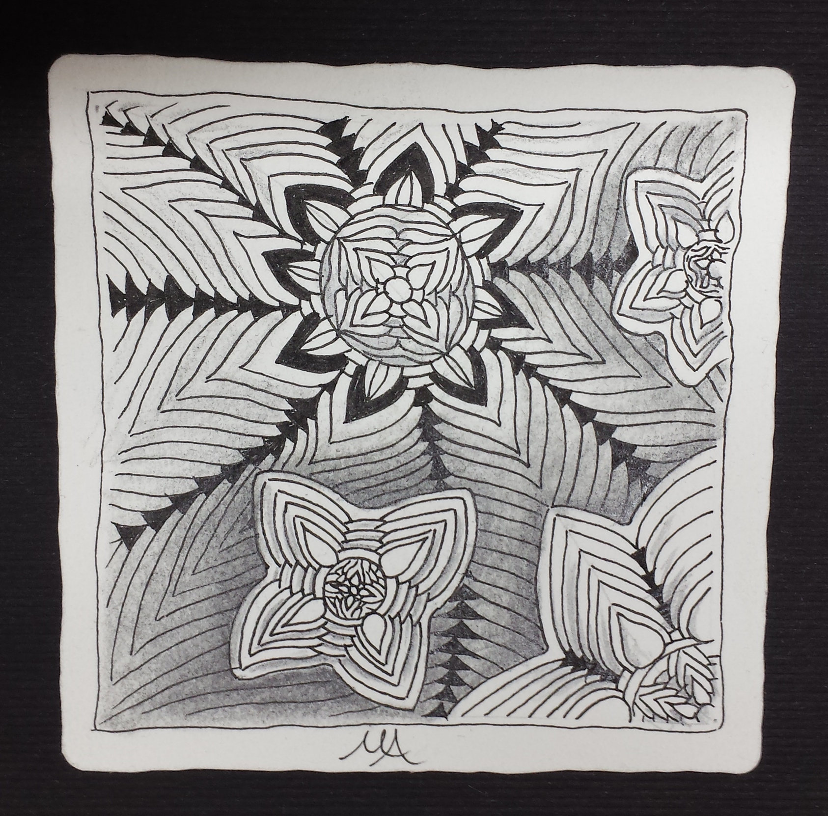 Square One Purely Zentangle Abukas - Ute Andresen | Malerin.Grafikerin