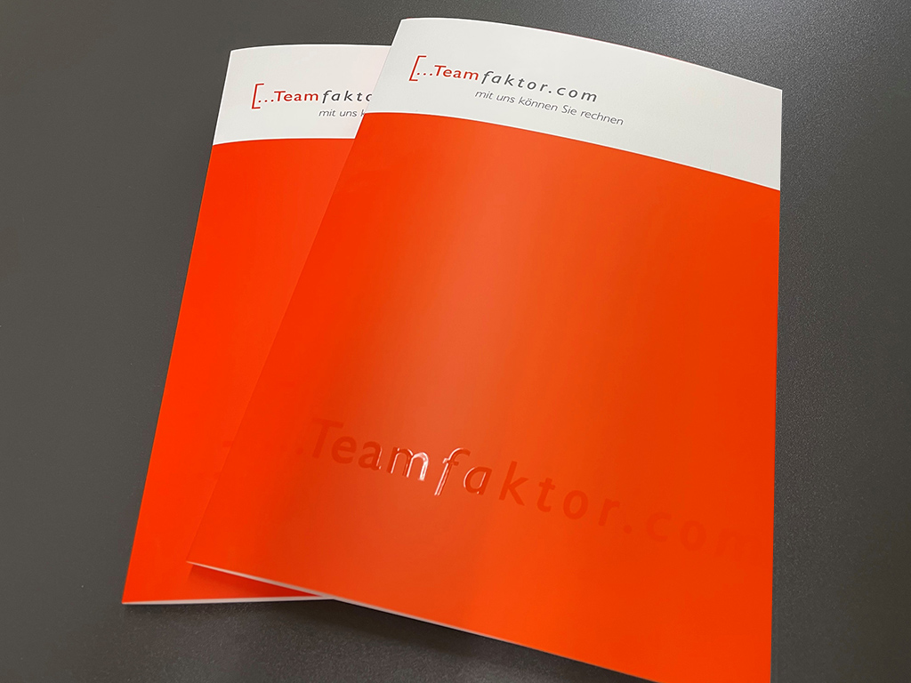 Mappen mit Sonderfarben und Spotlack - Satzdruck