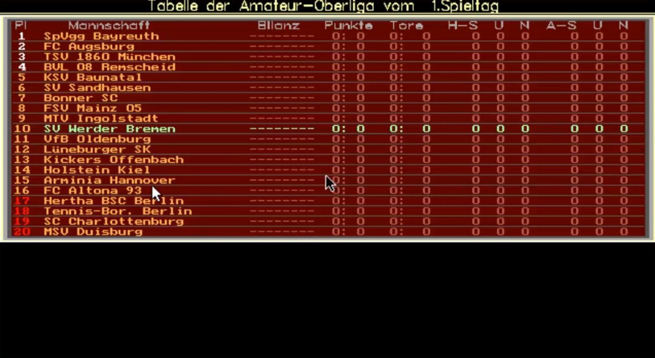 Bundesliga Manager (1990) von Software 2000 auf Windows XP + Vista + 7 ...