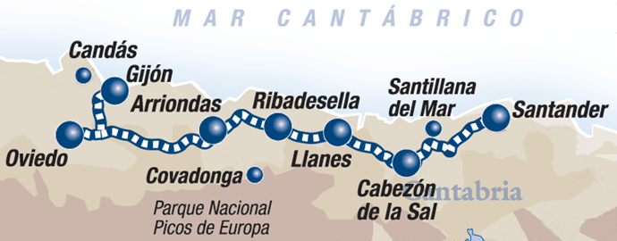 Línea ferroviaria FEVE Santander-Oviedo. (Santander-Oviedo narrow gauge ...