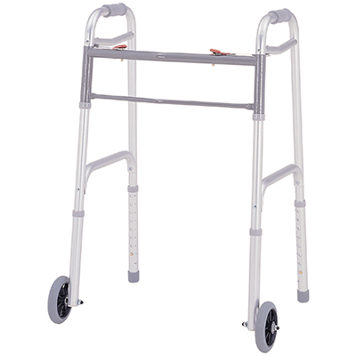 Merits Deluxe Folding Walker, Two Button with 5" wheels - Mobility ...
