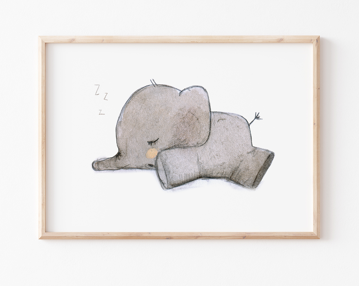 Kinderbild "Elefant schläft" - Pipapier