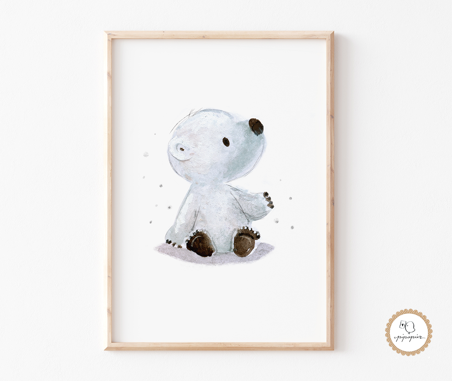 Kinderbild "Eisbär" in A4 oder A3 - Pipapier