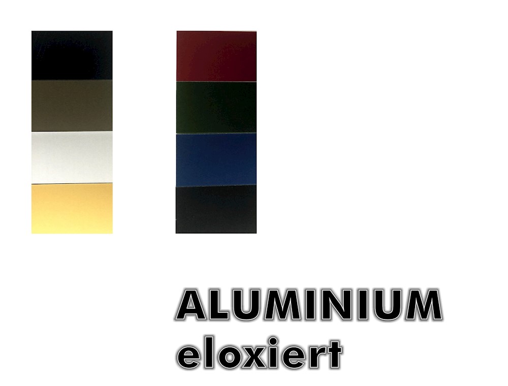 Metalle Alu-Eloxal und Messing - Gravurshop24 Schweiz