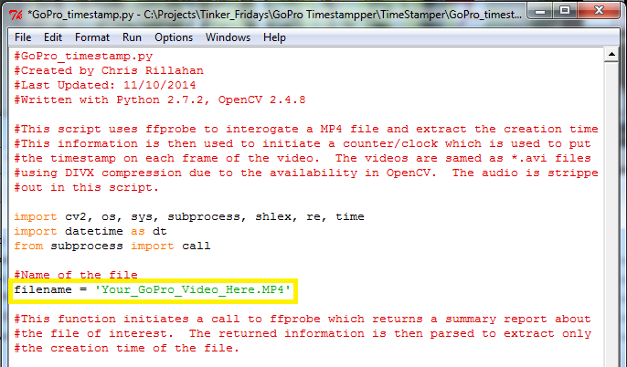 GoPro TimeStamp - The Eminent Codfish