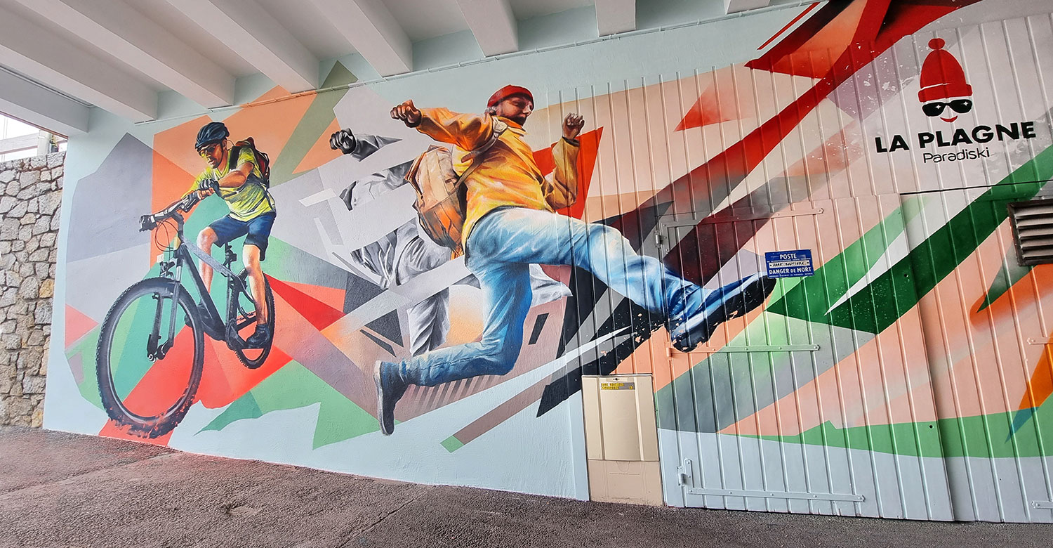 FRESQUE MURALE SPORT LA PLAGNE TARENTAISE STREETART - GRAFFMATT