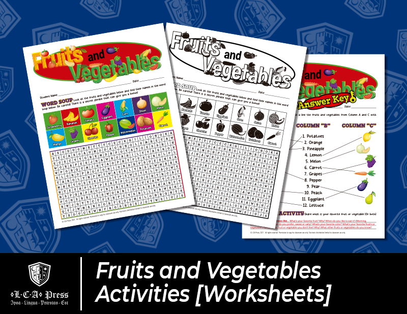Fruits and Vegetables Activities [Worksheets] (Freebie!) - LCA Press, Inc.