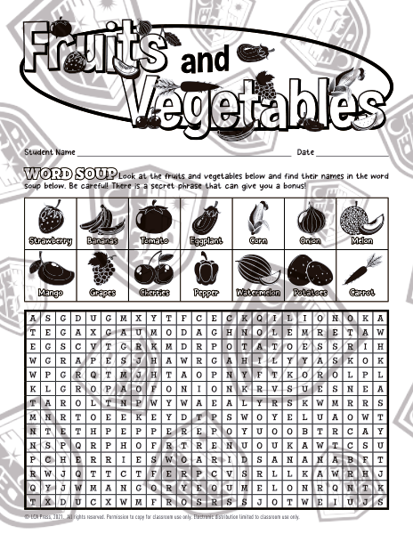 Fruits and Vegetables Activities [Worksheets] (Freebie!) - LCA Press, Inc.