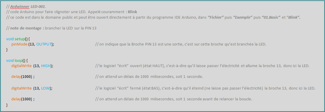 Faire clignoter une LED juste avec l'Arduino (Blink) - Ardwinner