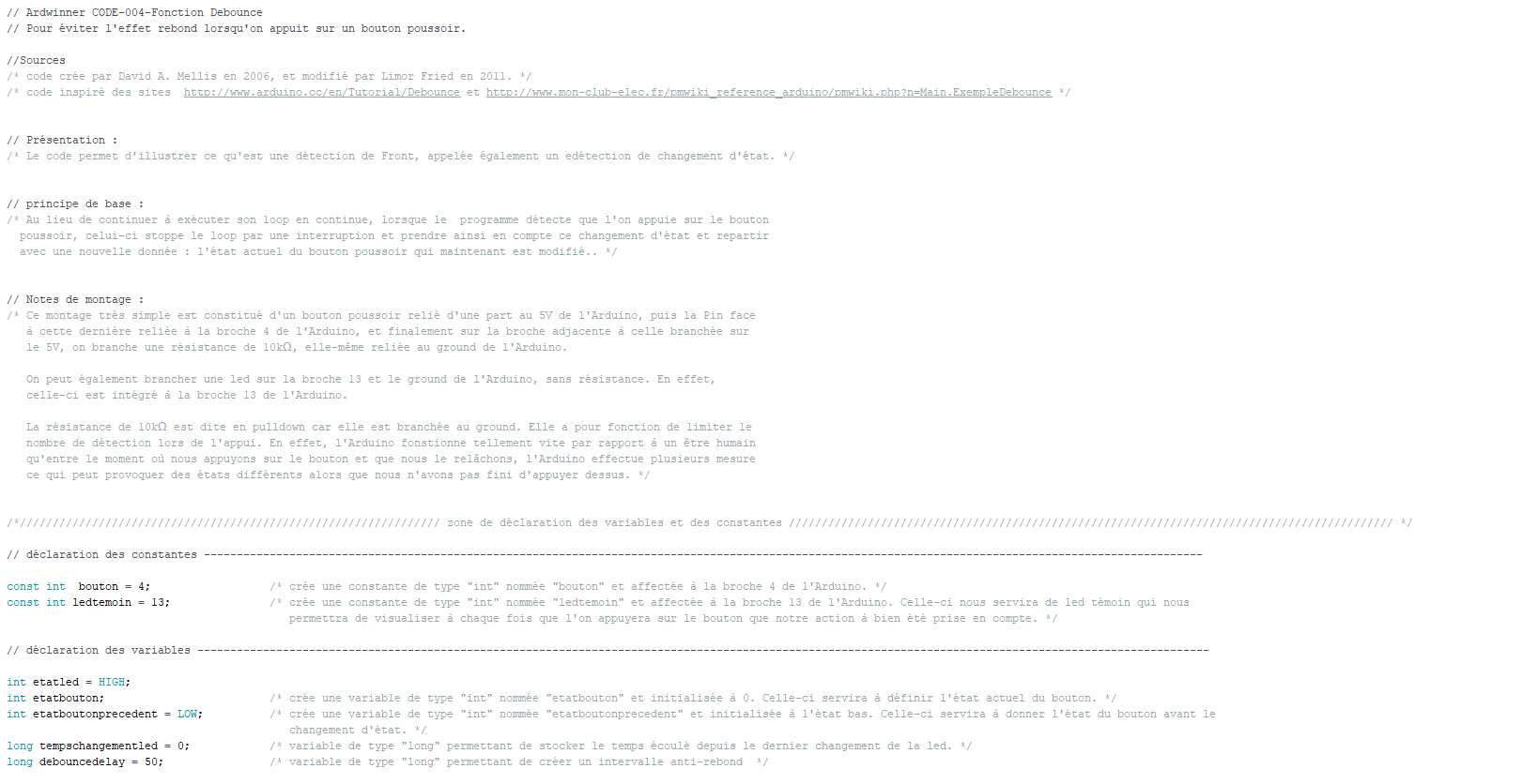 la Fonction : Debounce - Ardwinner