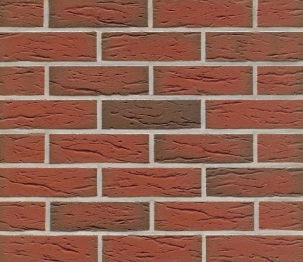 Red Multi Creased Brick Slips - Brick Bond Solutions