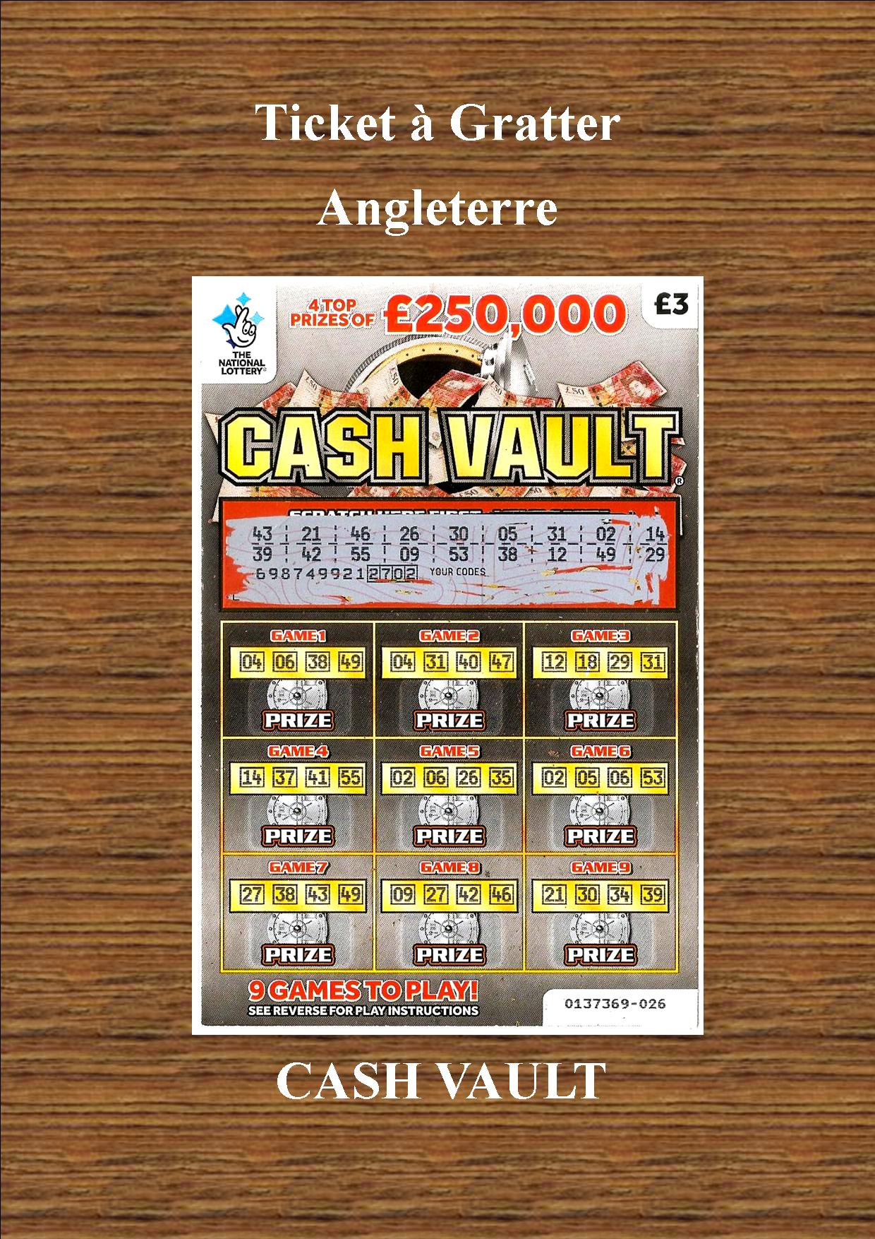 CASH VAULT - Site de tickets-a-gratter