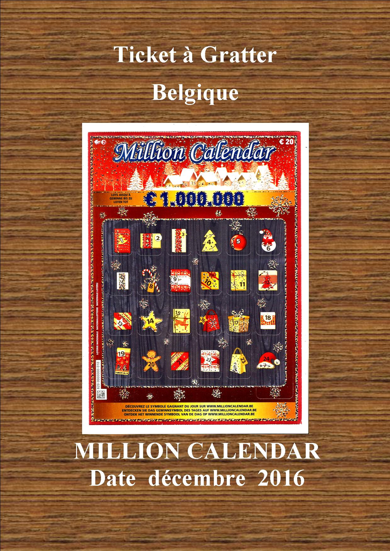MILLION CALENDAR - Site de tickets-a-gratter