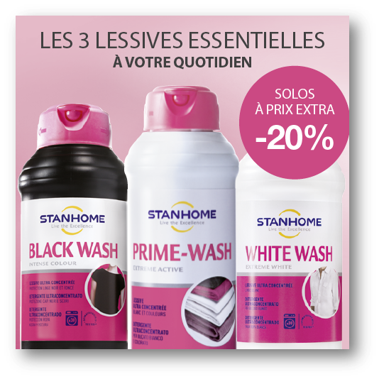 Les 3 lessives essentielles à - 20 % - Stanhome Kiotis