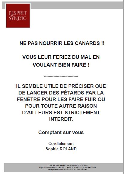 Notes Syndic - Résidence le Clos de la Tour - Verneuil sur Avre