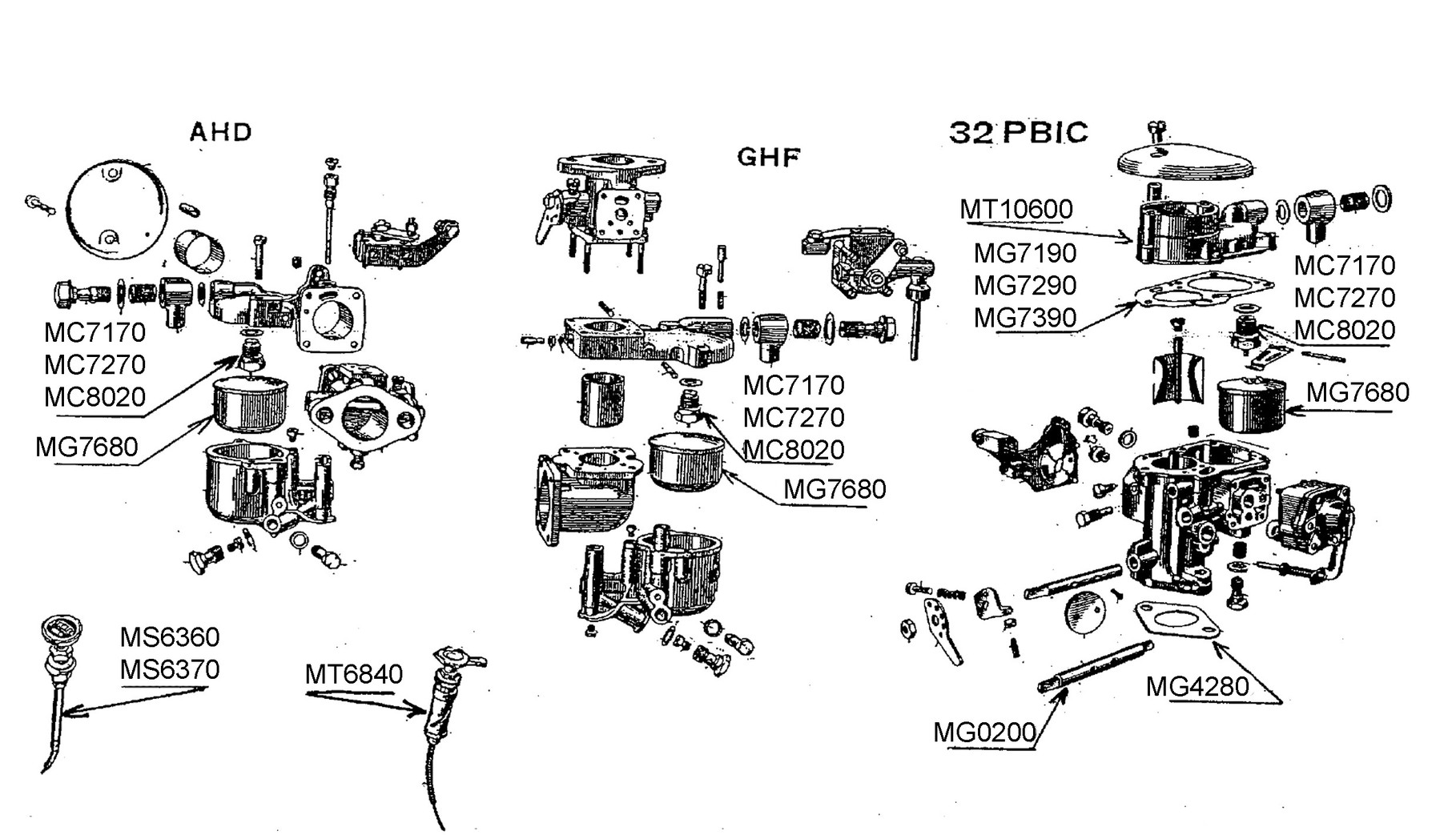 pieces carburateur solex 32 pbic