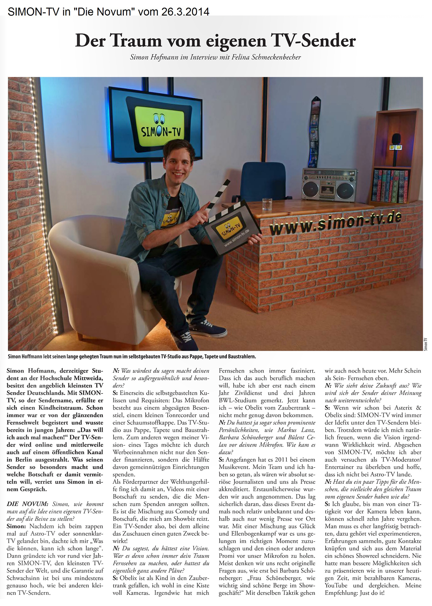 Auswahl 2010-2014 - SIMON-TV - Der kleinste TV-Sender der Welt!