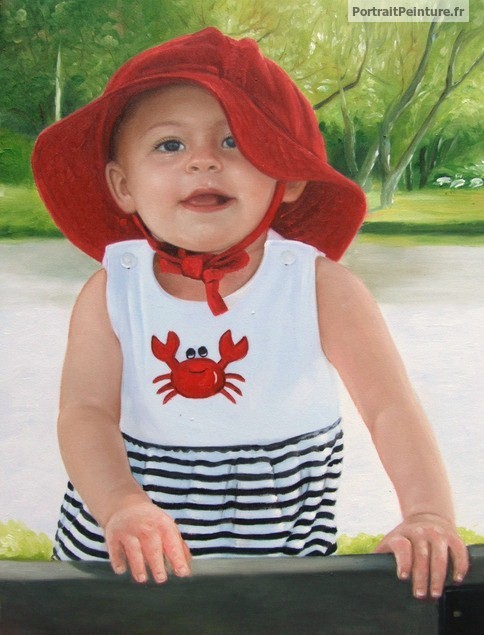 Peinture de bebe, peinture avec bebe, portrait bebe - Portrait peinture ...