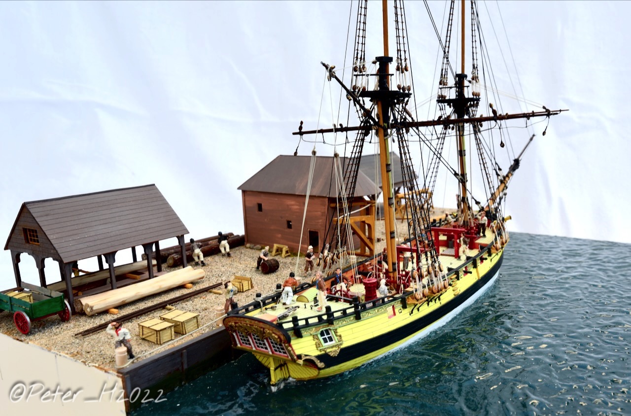 HM Sloop Wolf am Werftquai Port Chatham um 1760 1:96 - mein-modellbaus ...