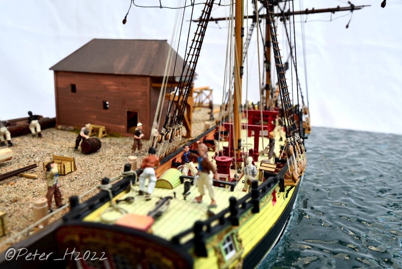 HM Sloop Wolf am Werftquai Port Chatham um 1760 1:96 - mein-modellbaus ...