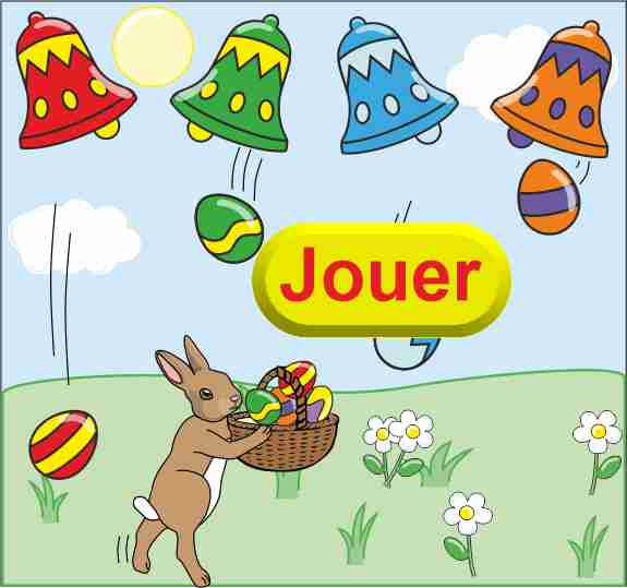 JEU EN LIGNE pour PÂQUES avec lapin, oeufs et cloches - dragono.fr