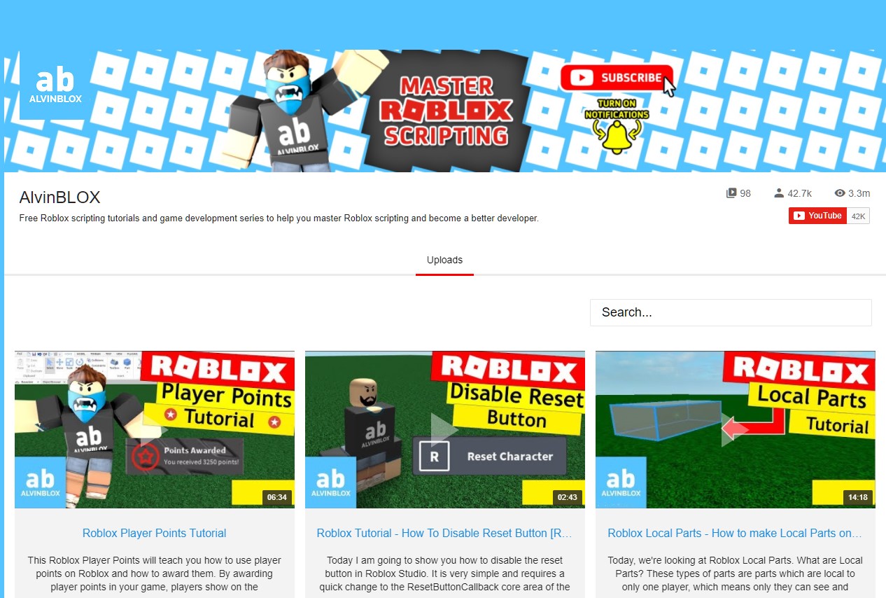AlvinBLOX - Roblox Scripting Tutorial kid - AlvinBLOX - Roblox Scripting Tutorials
