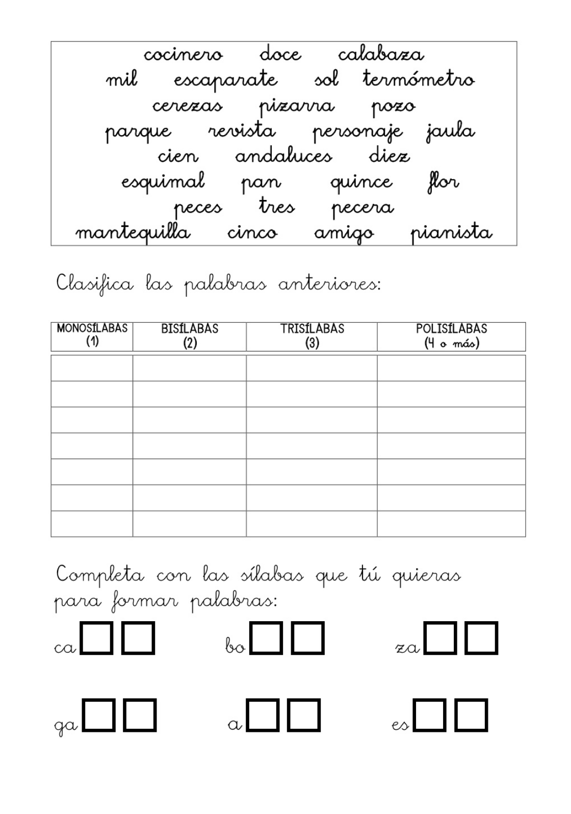 LA SÍLABA - Página web de 6pedroche