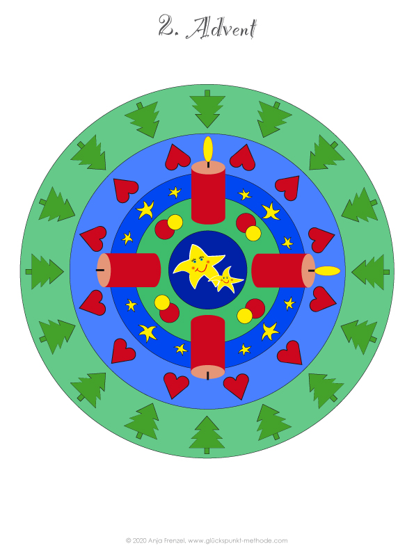 Mandalavorlagen zum Advent und Weihnachten - Die GLÜCKSPUNKT-METHODE ...