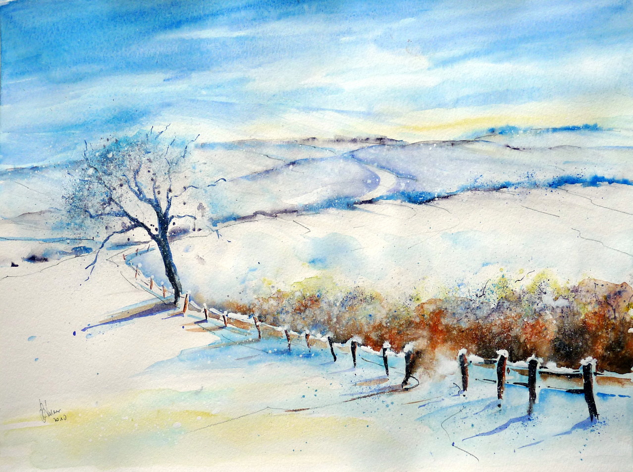 Winter-Aquarelle - http://atelier-brigitte.duerr.jimdo.com