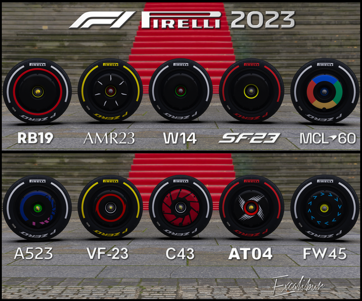 F1 Pirelli 2023 - Tyres & Rims - gp4racing
