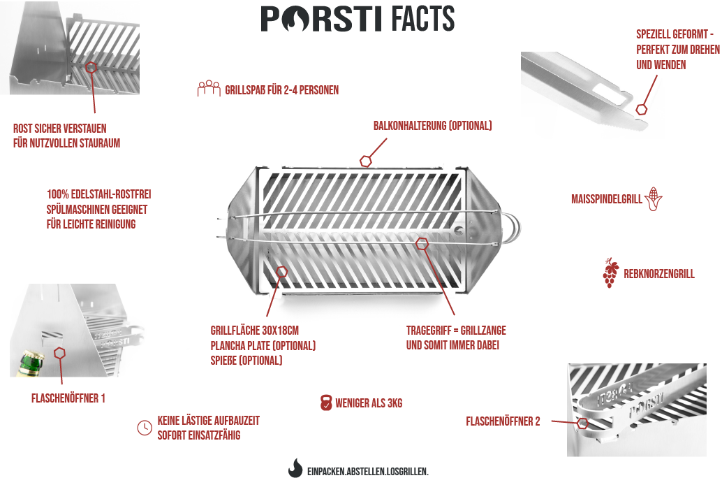 Porsti Holzkohlegrill - Grillshop maennerkueche.com