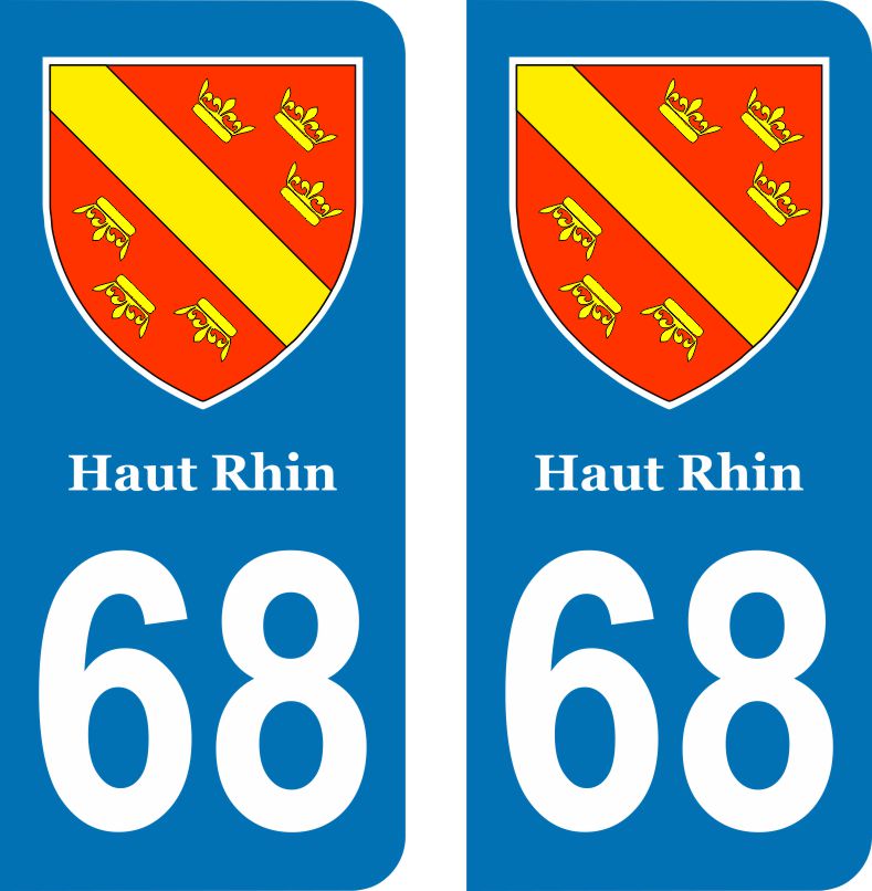 ALSACE - stickers pour plaques immatriculation, adhésifs logos régions,