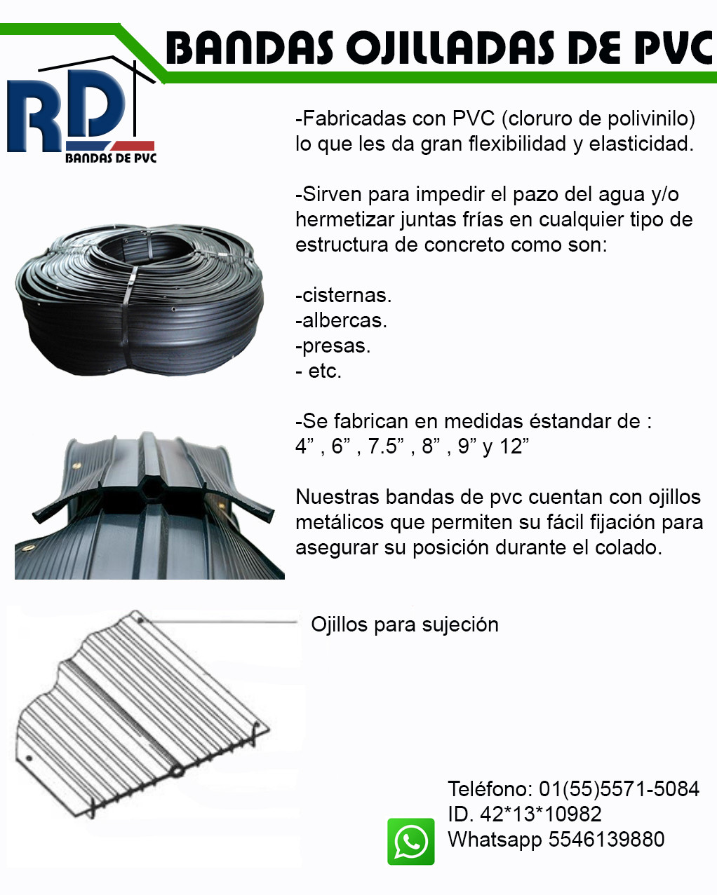 BANDA OJILLADA DE PVC - fabricación y distribución de banda ojillada de pvc