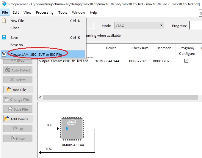 JTAGでFPGA(MAX10)を書き込んでみる - fpgafpga ページ！