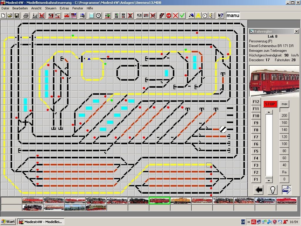 PC Steuerung Modellbahn - MODEST4w digitale DCC Modellbahnsteuerung