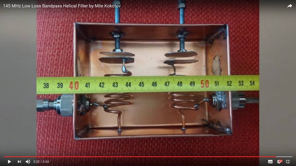 145 MHz Low Loss Bandpass Helical Filter - Benvenuti su OfficinaHF!
