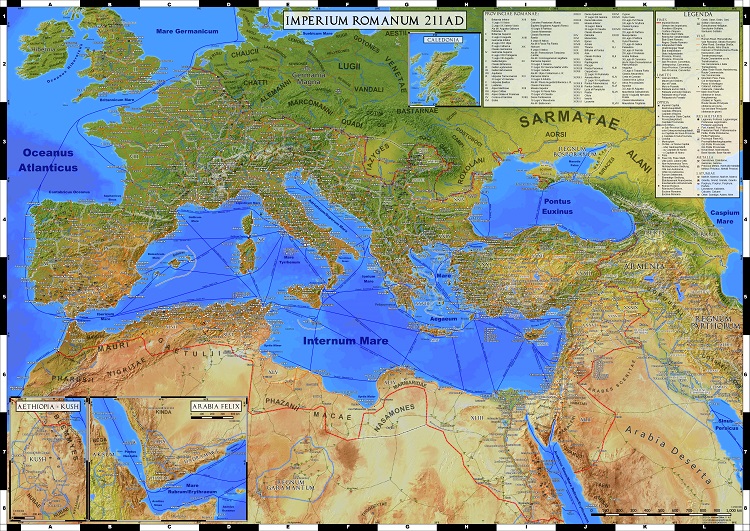 Imperium Romanum 211 AD - Tabulae Geographicae
