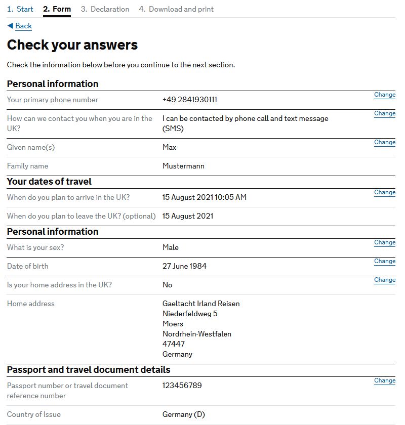 Großbritannien: Covid-19 Passenger Locator Form - Gaeltacht Irland ...