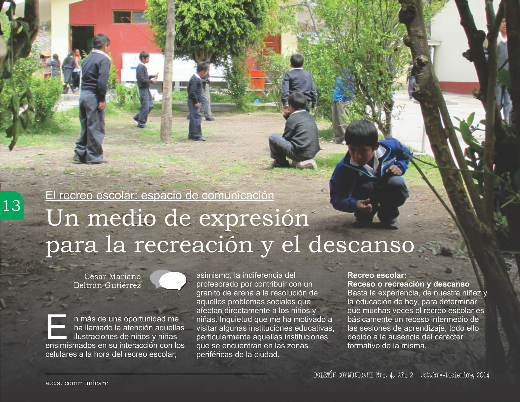 El recreo escolar: espacio de comunicación. Un medio de expresión para ...