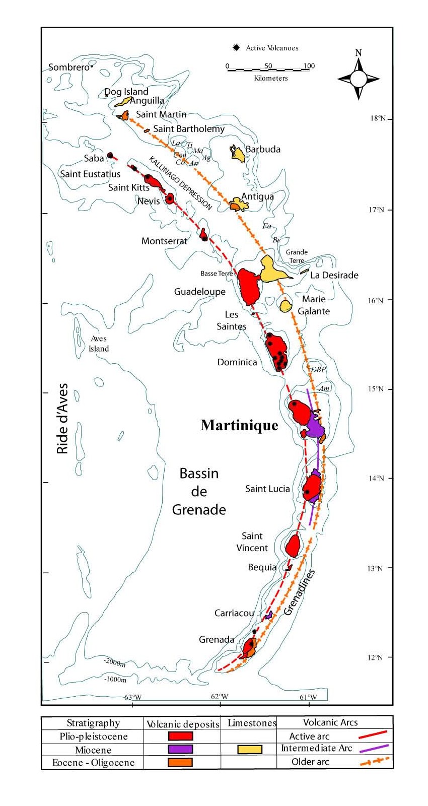 Petites Antilles - Géologie des Antilles