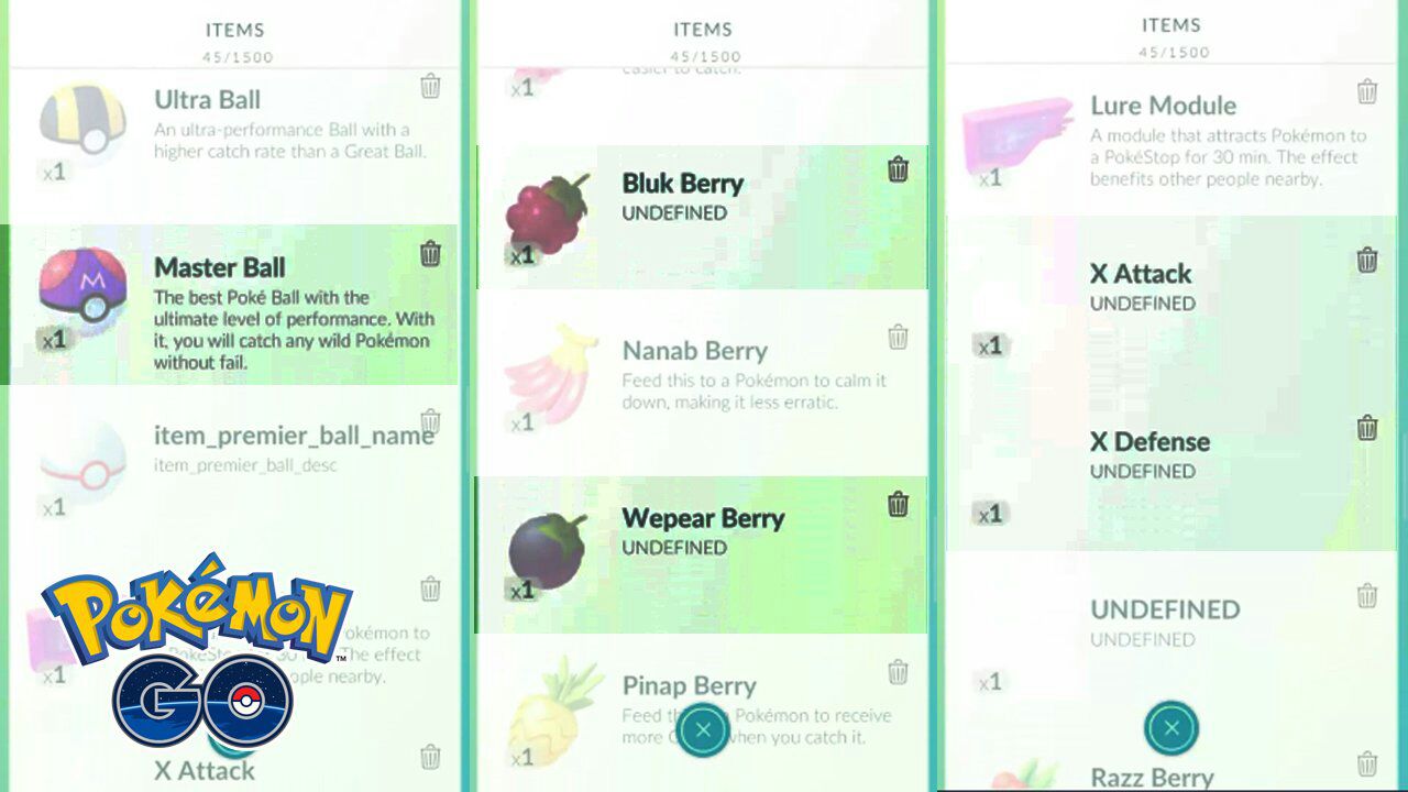 Nueva Lista de Elementos en el Juego - Página web de equipoalfapokemon